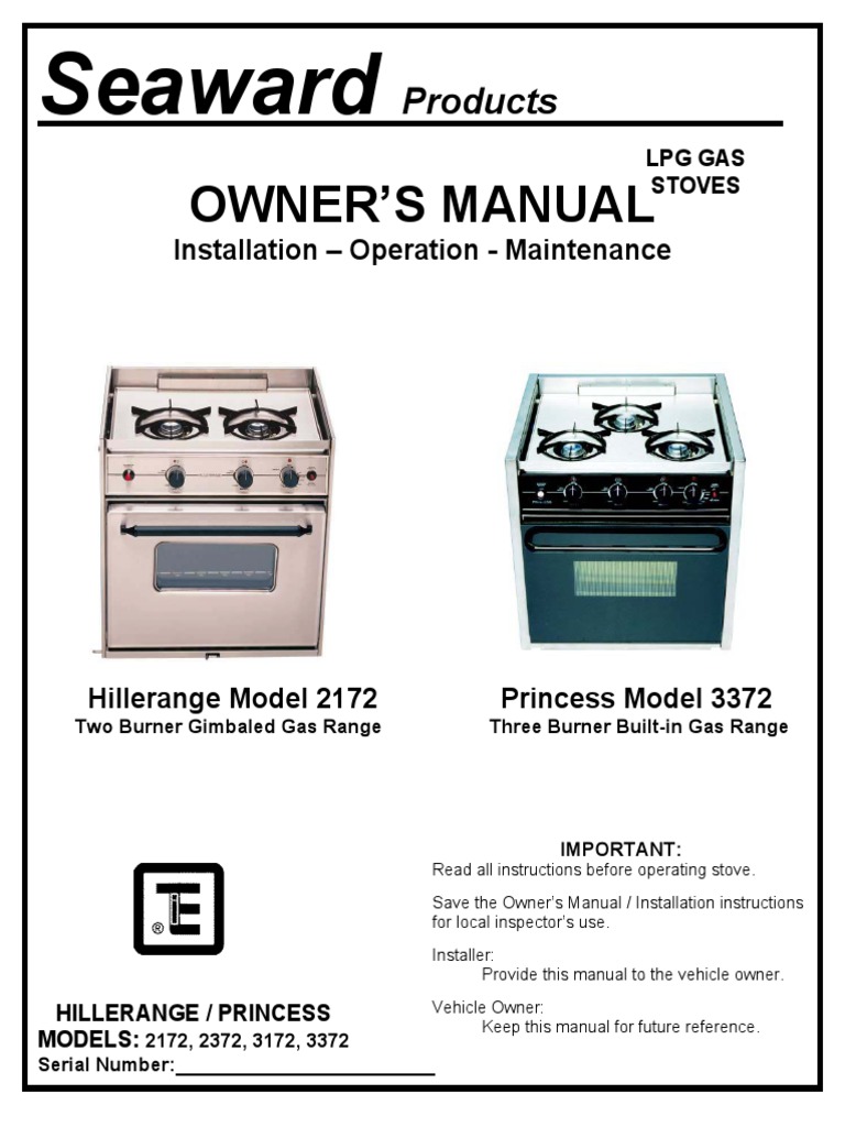 Seaward Princess Stove | PDF | Liquefied Petroleum Gas | Thermostat
