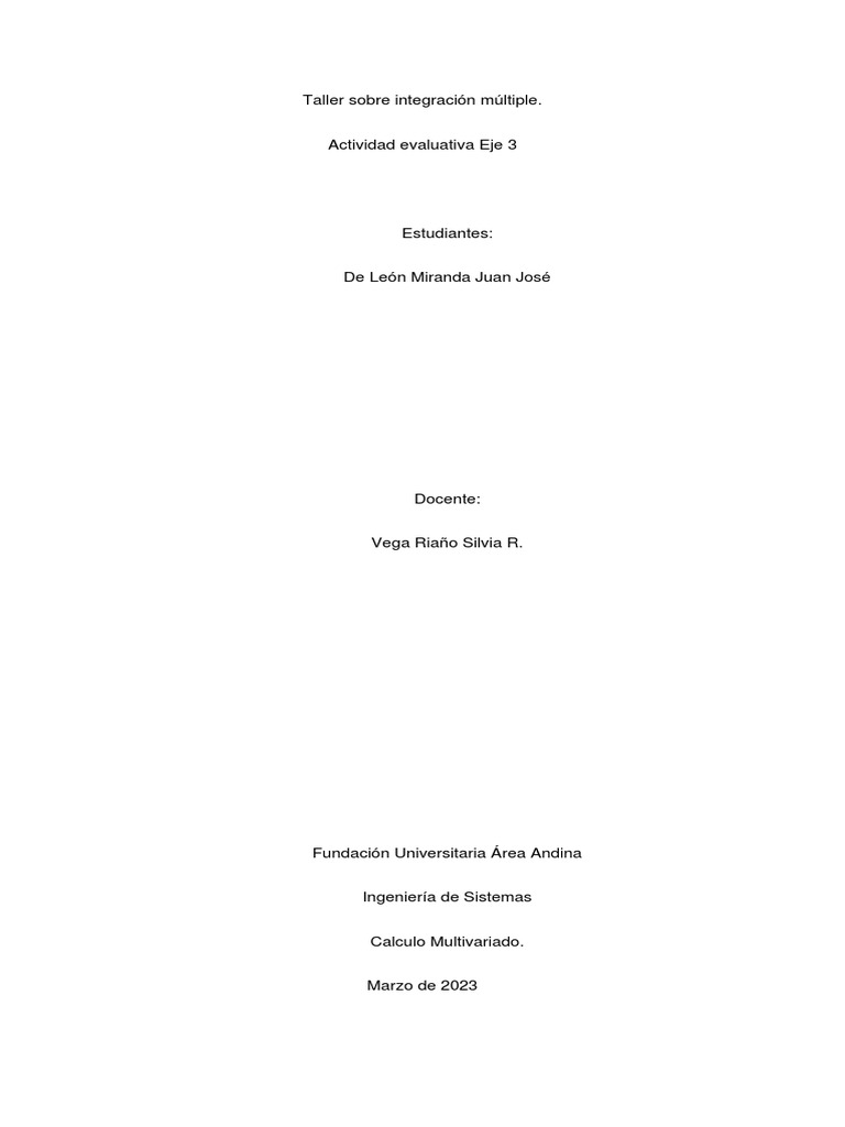Actividad Evalutaiva Eje 3 - Cálculo Multivariado | PDF | Informática