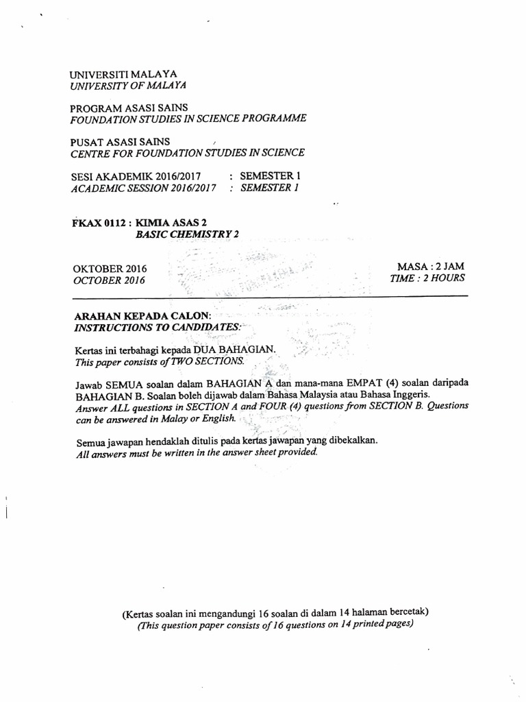 1617 Chemistry 2 | PDF