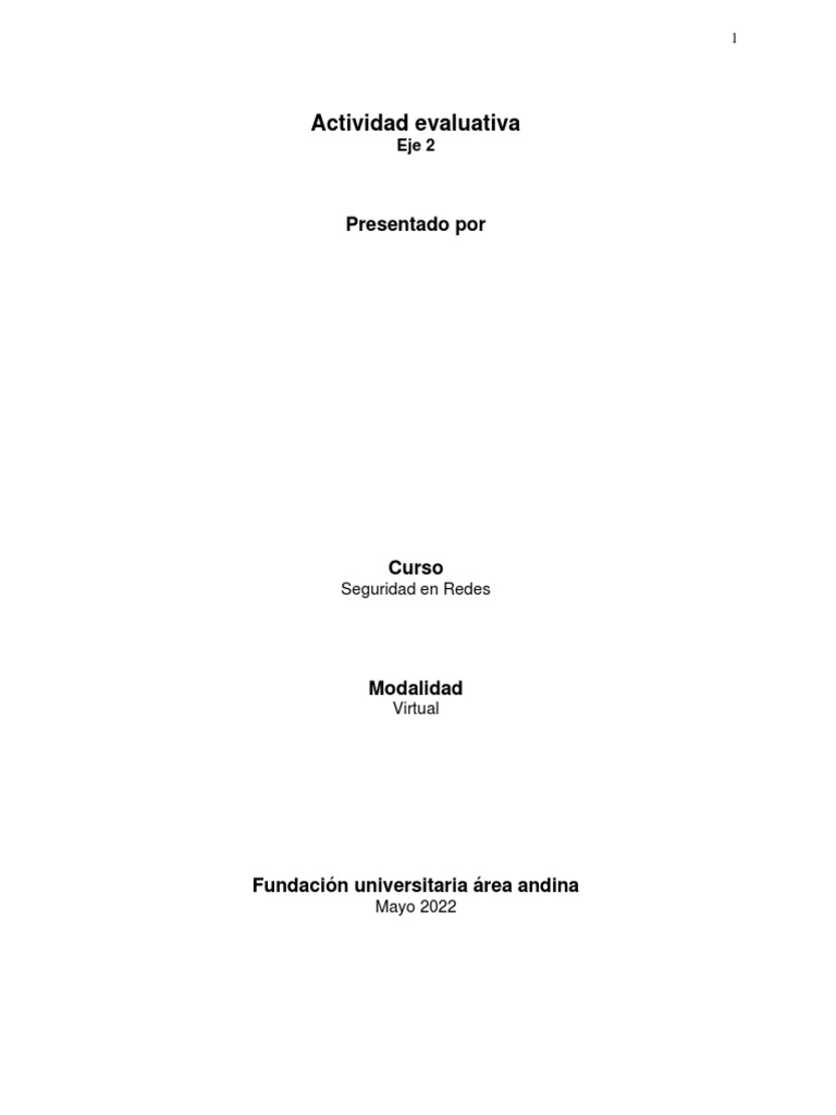 Actividad-Evaluativa-Eje-2 - Seguridad en Redes | PDF | Dirección IP | Arquitectura de Computadores
