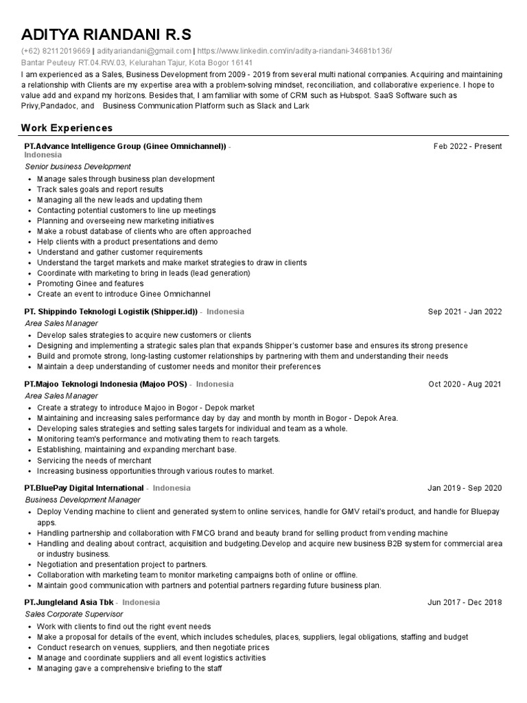Aditya Riandani R.S-resume | PDF