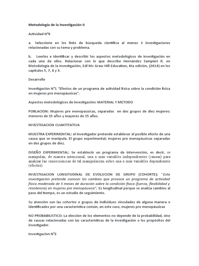 Metodologia de La Investigacion | PDF | Experimentar | Cognición