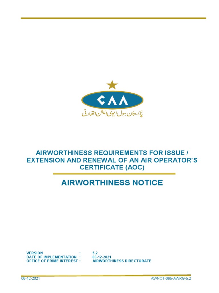 Awnot-065-Awrg-5.2 - Airworthiness Requirements For Issue Extension and ...