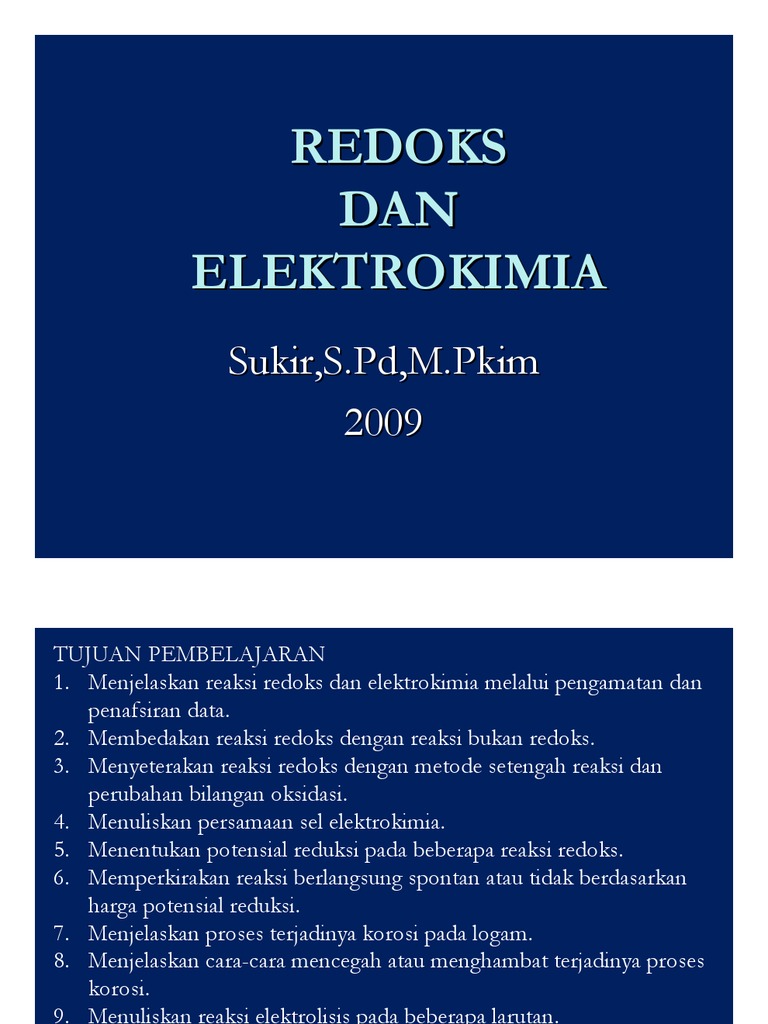 Redoks Dan Elektrokimia | PDF | Metode & Bahan Ajar | Sains & Matematika