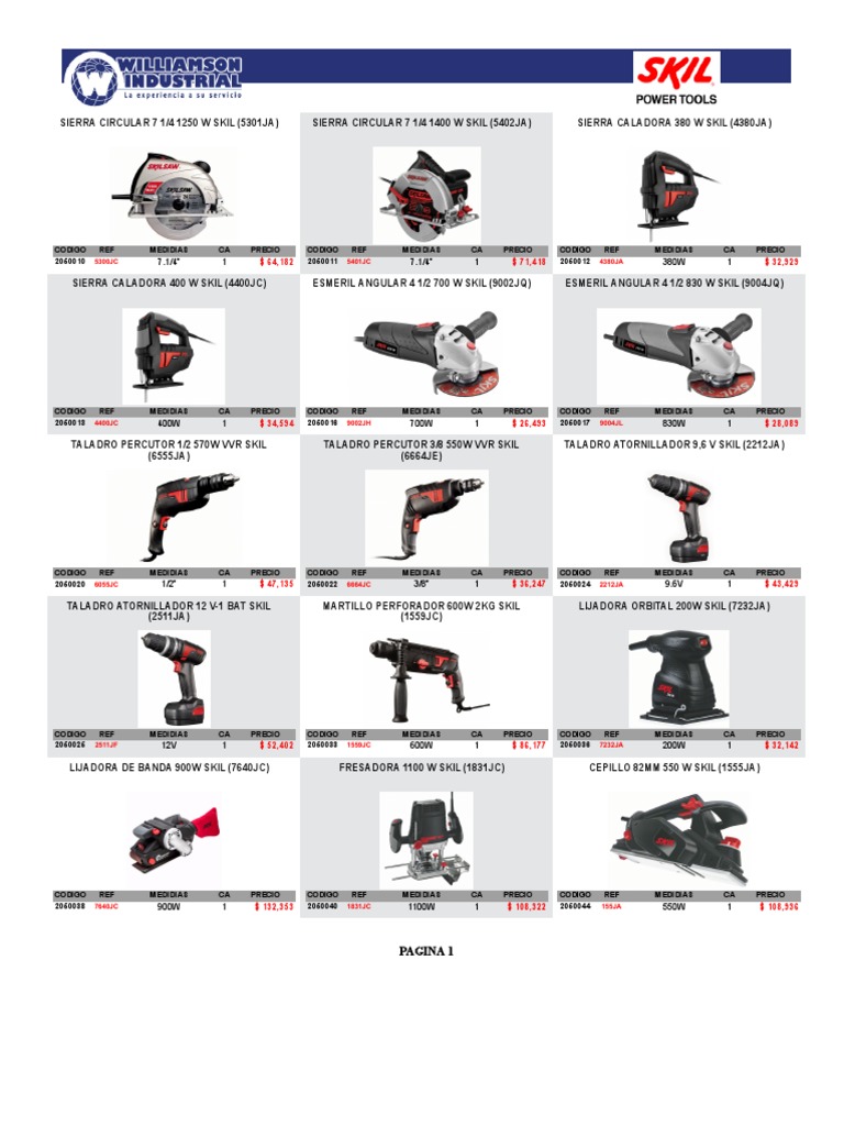 Herramientas Eléctricas SKIL: Precios y Especificaciones | PDF