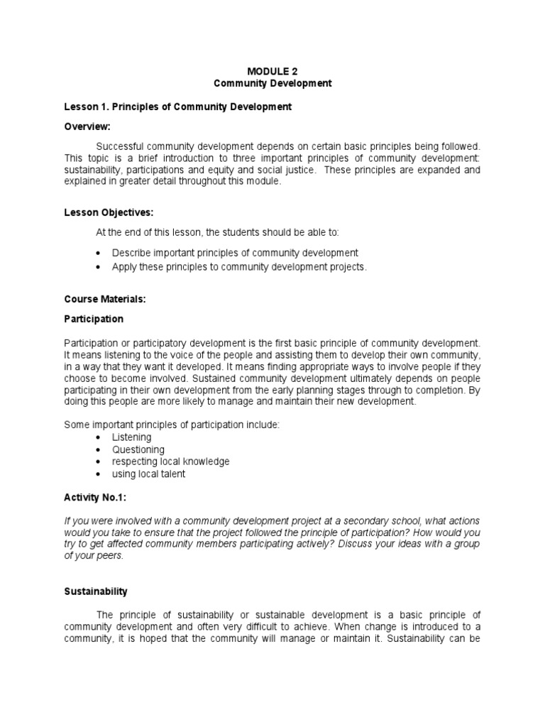 Community Development | PDF | Community | Social Justice