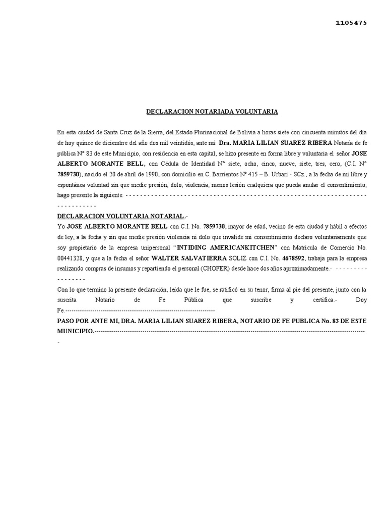 DECLARACION | PDF