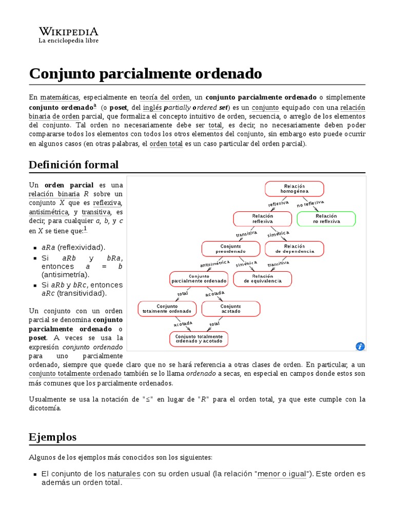 Conjunto Parcialmente Ordenado | PDF | Relaciones matematicas | Álgebra