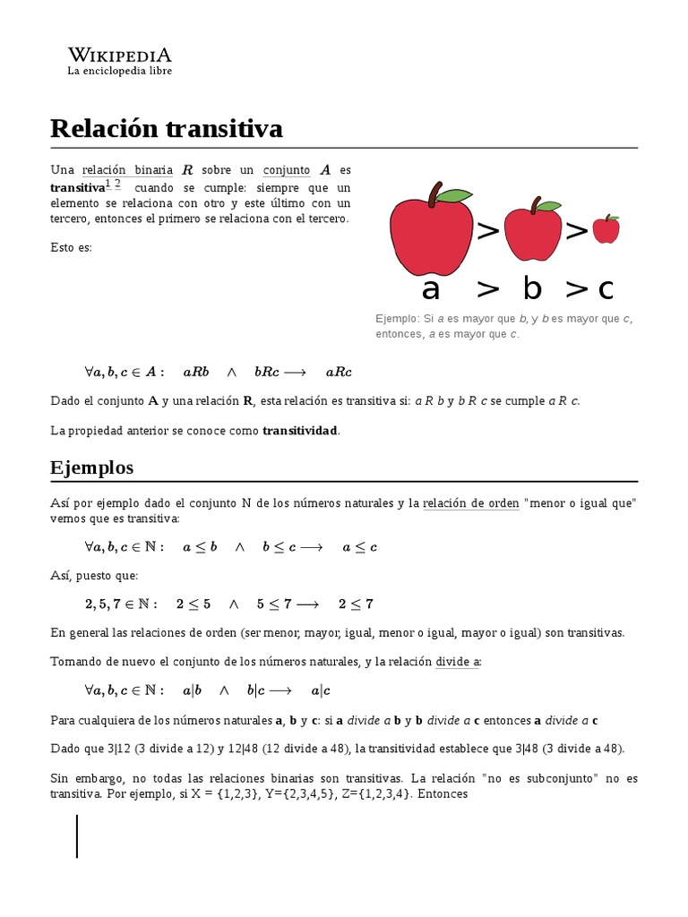 Relación Transitiva | PDF
