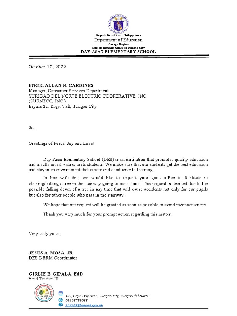 Letter-SURNECO 2022 Request For Clearing | PDF