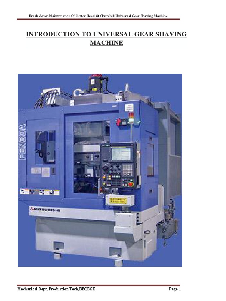 Introduction To Universal Gear Shaving | PDF | Gear | Machines