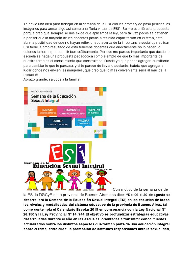 Propuesta para la Semana de la ESI | PDF
