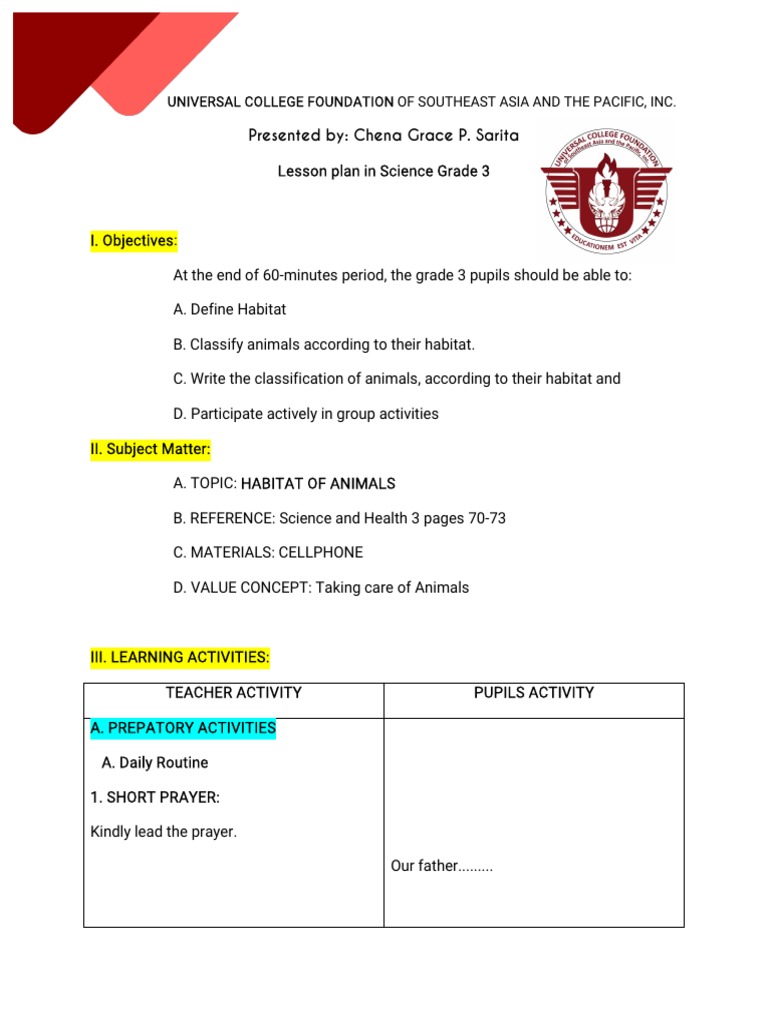 Lesson plan in Science Grade-3 | PDF