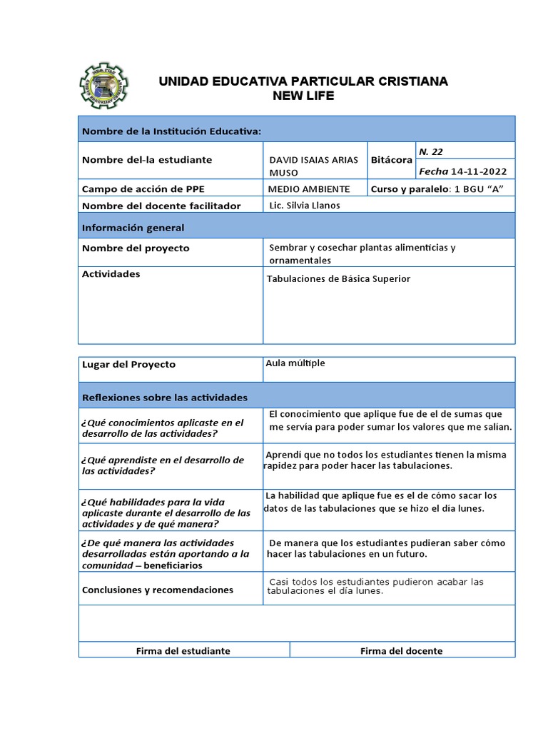 formato bitacora 22 | PDF