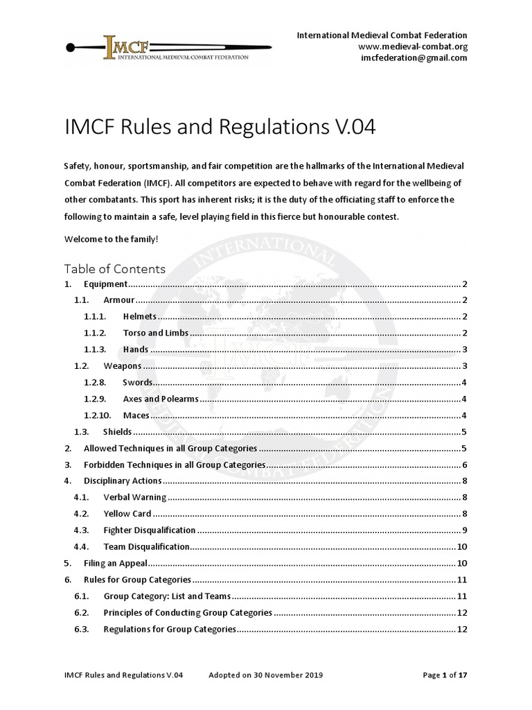 IMCF Rules and Regulations V.04 Final MUNDIAL | PDF