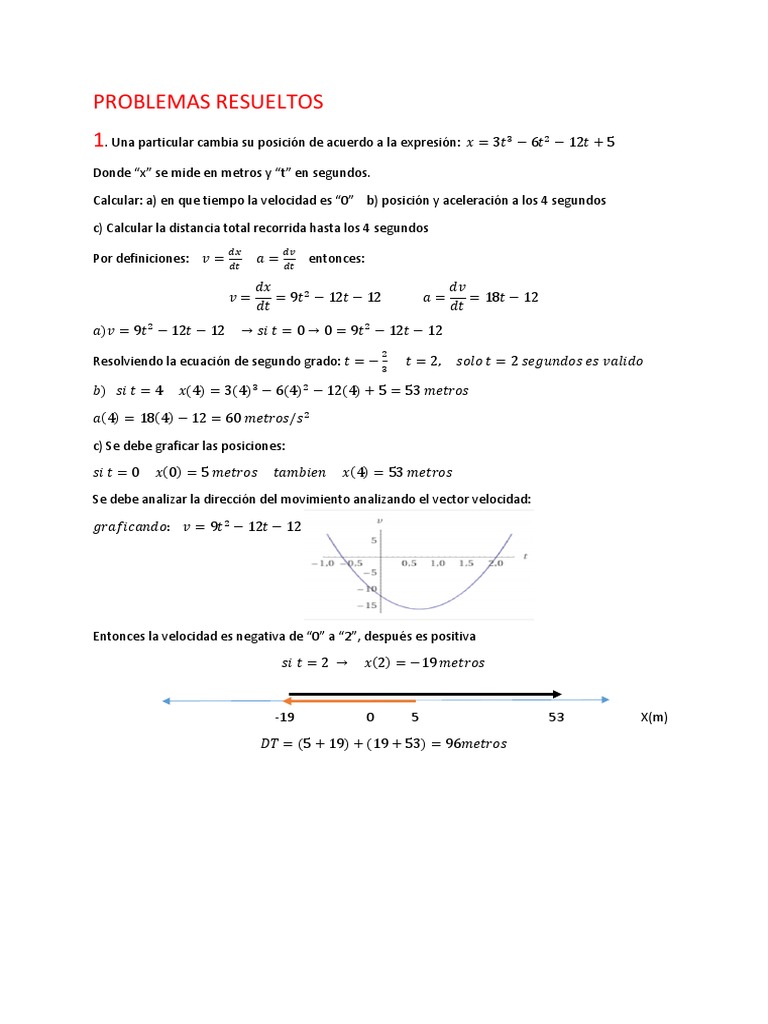 TP2 Ej Resueltos y Propuestos | PDF | Velocidad | Aceleración