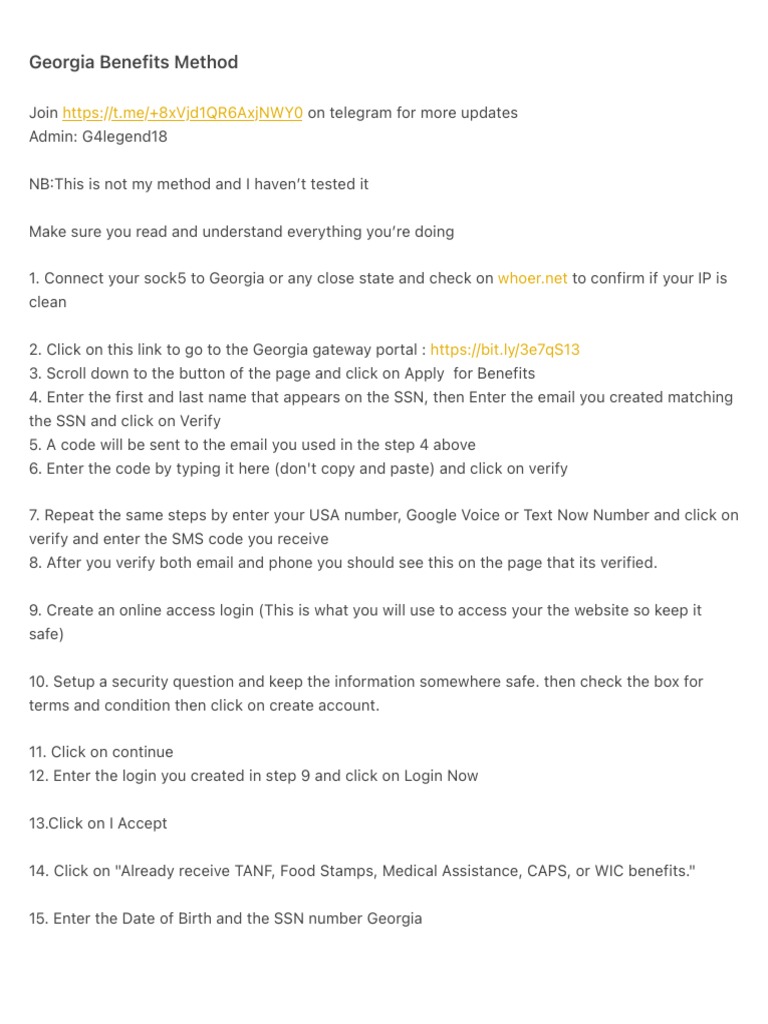 Georgia Benefits Application Guide | PDF