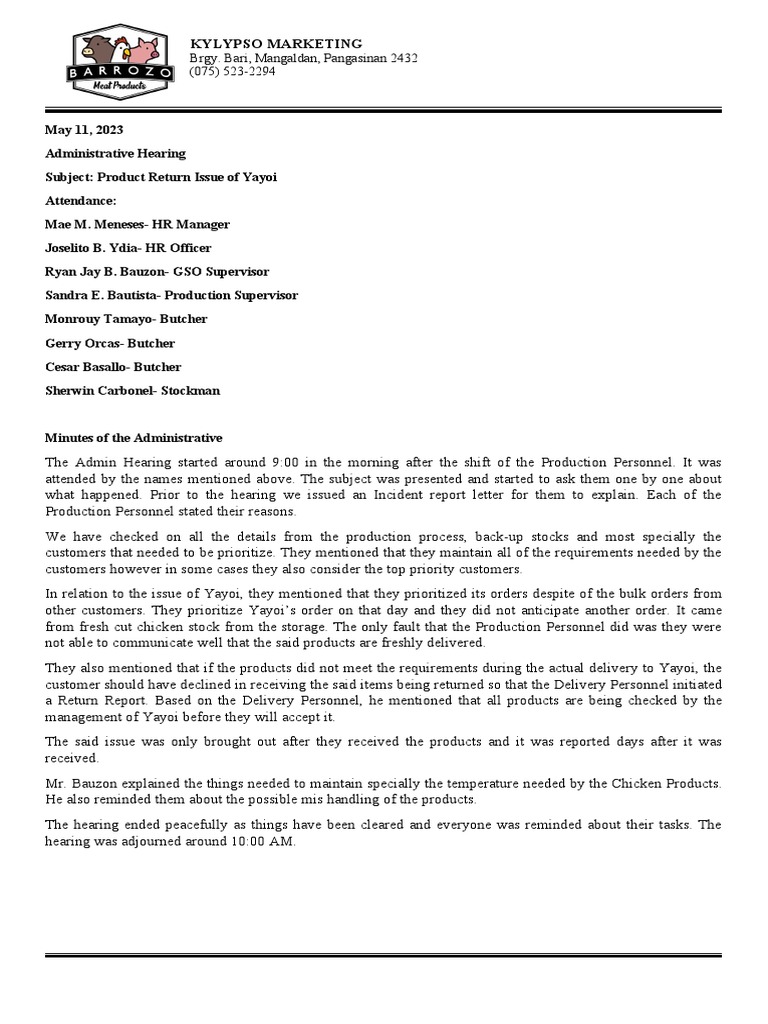 Admin Hearing 05-2023 | PDF | Business