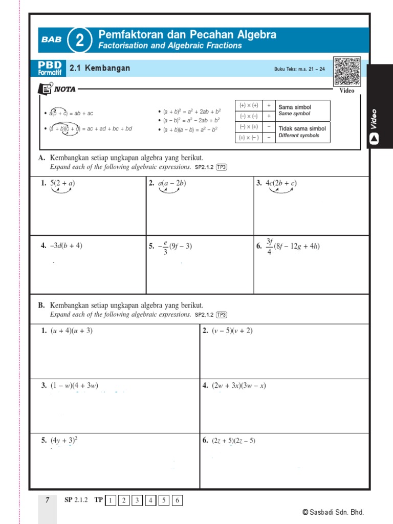 Latihan Matematik Bab 2 Tingkatan 2 | PDF