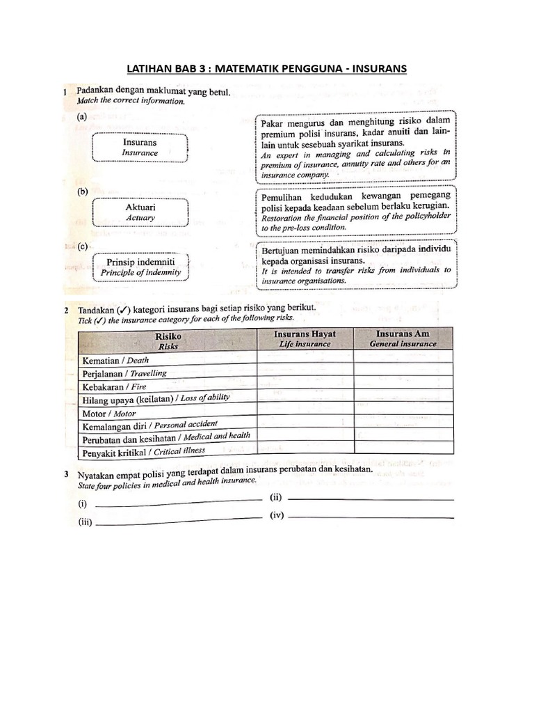 Latihan Matematik Bab 3 Tingkatan 5 | PDF
