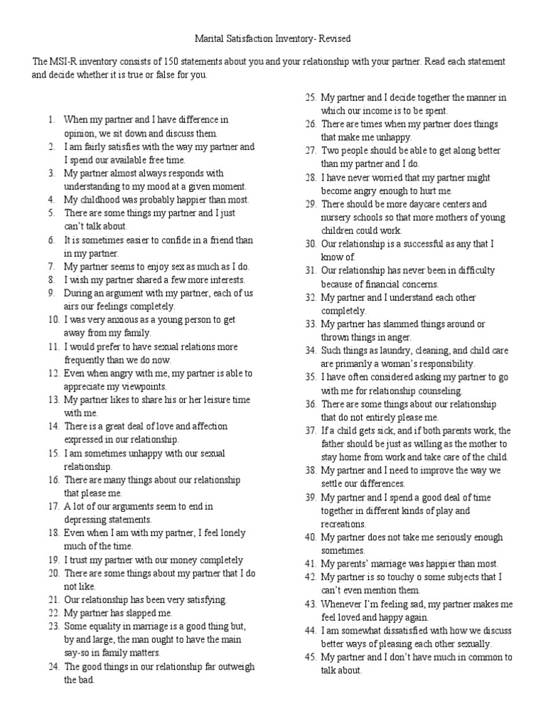 Marriage Satisfaction Inventory Pdf – LMXF