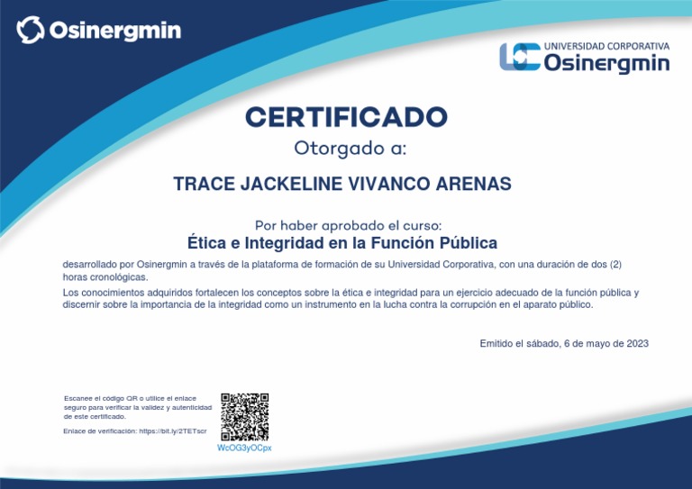 Certificado-Tica e Integridad en La Funcin Pblica | PDF