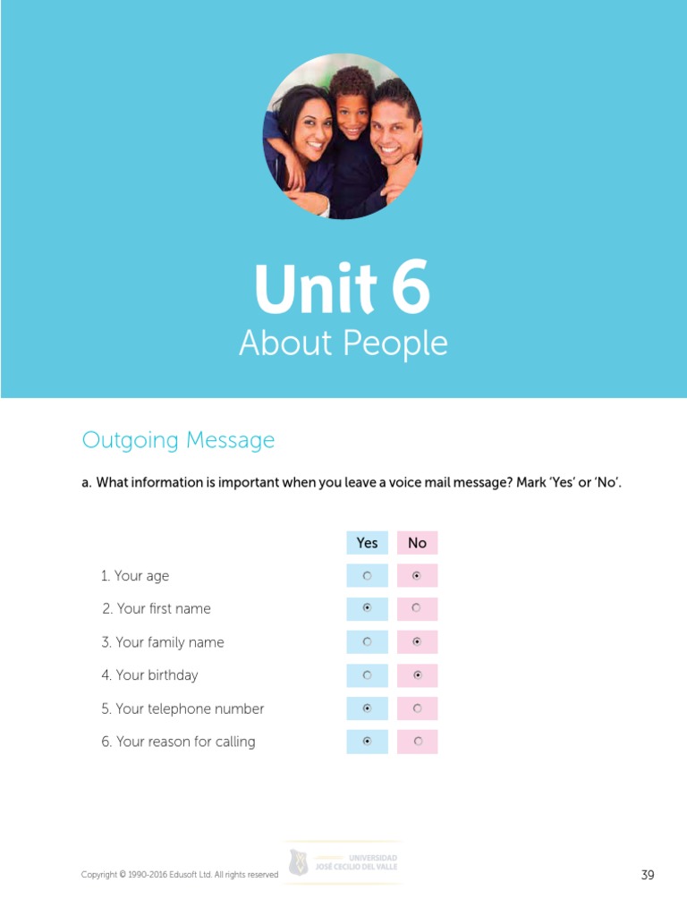 Workbook Unit 6 | PDF