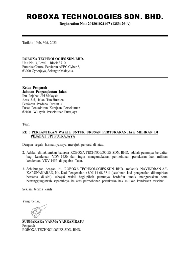 Letter - JPJ | PDF | Bisnis