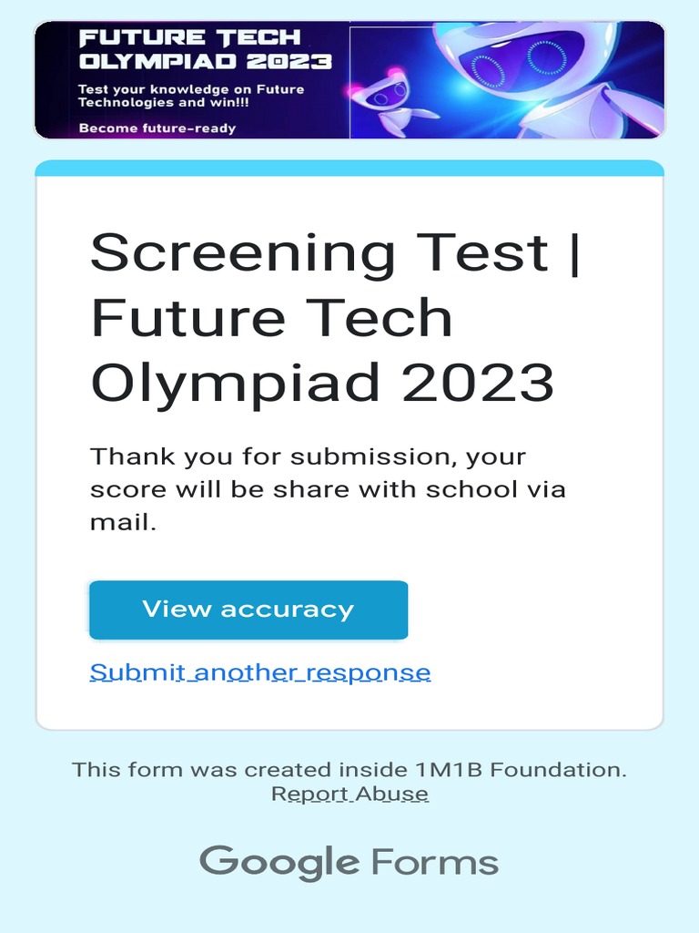 Future Tech Olympiad 2023 Screening Test | PDF