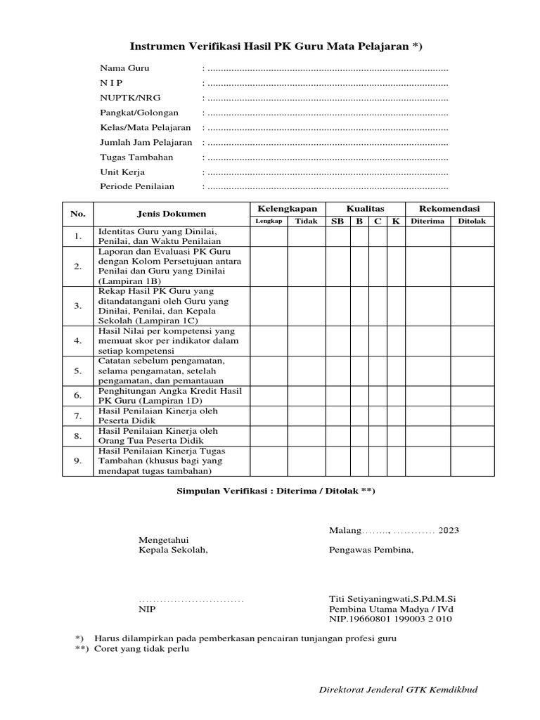Format Validasi Hasil PKG 2022 | PDF | Karier & Perkembangan | Bisnis
