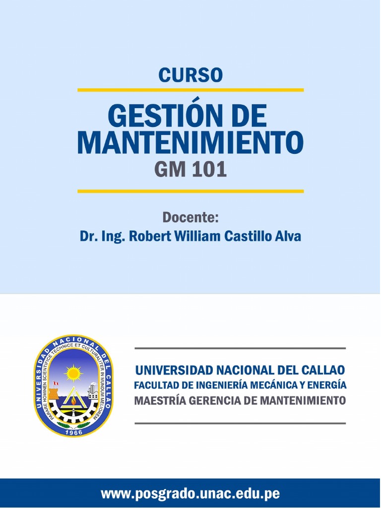 The Maintenance Framework GFMAM 2 Editión Robert Castillo UNAC | PDF ...