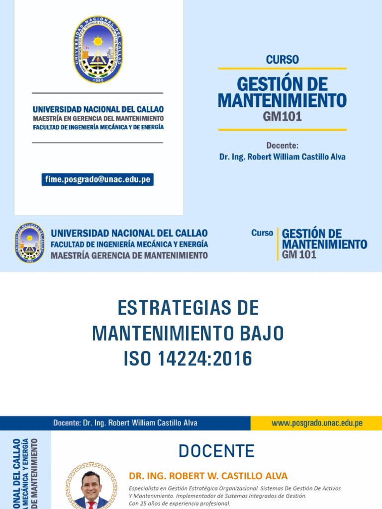 2.5 PR - Estrategias de Mantenimiento Bajo ISO 14224 2016 | PDF ...