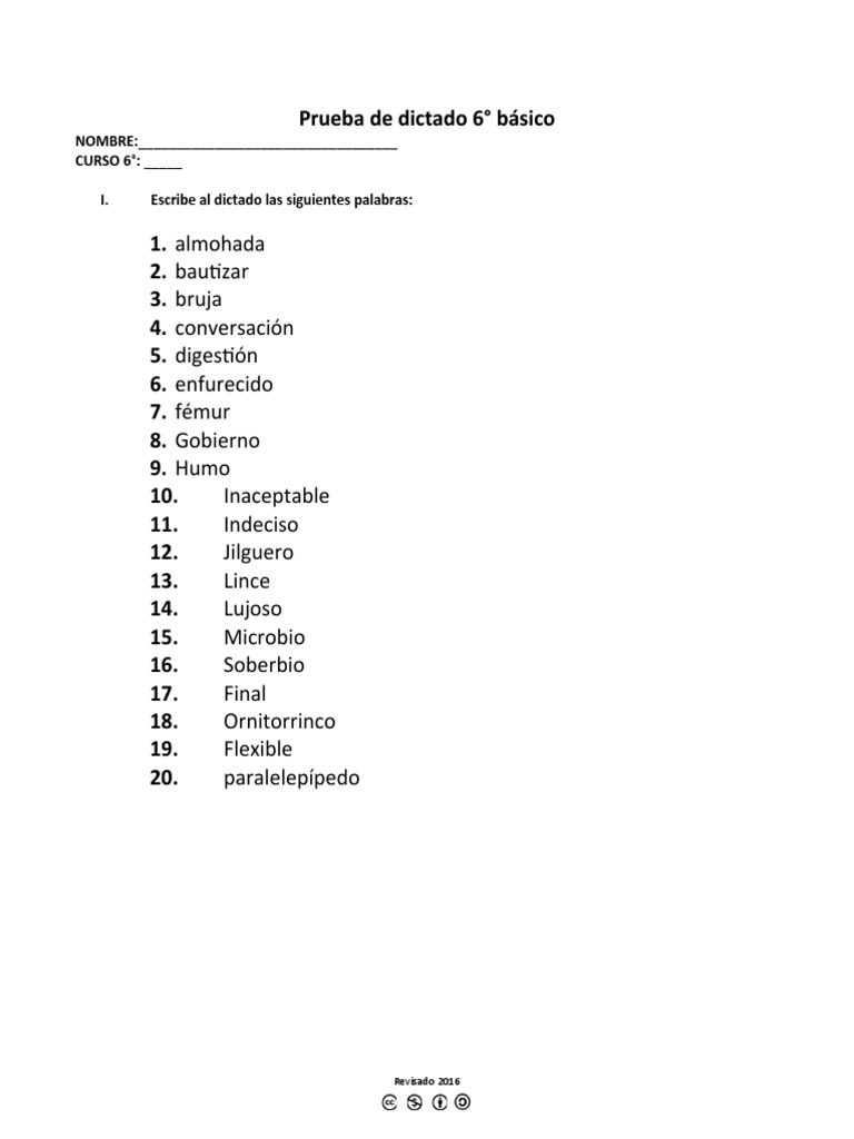Prueba de Dictado para El Profesor y El Alumno 5 Basico 1 | PDF