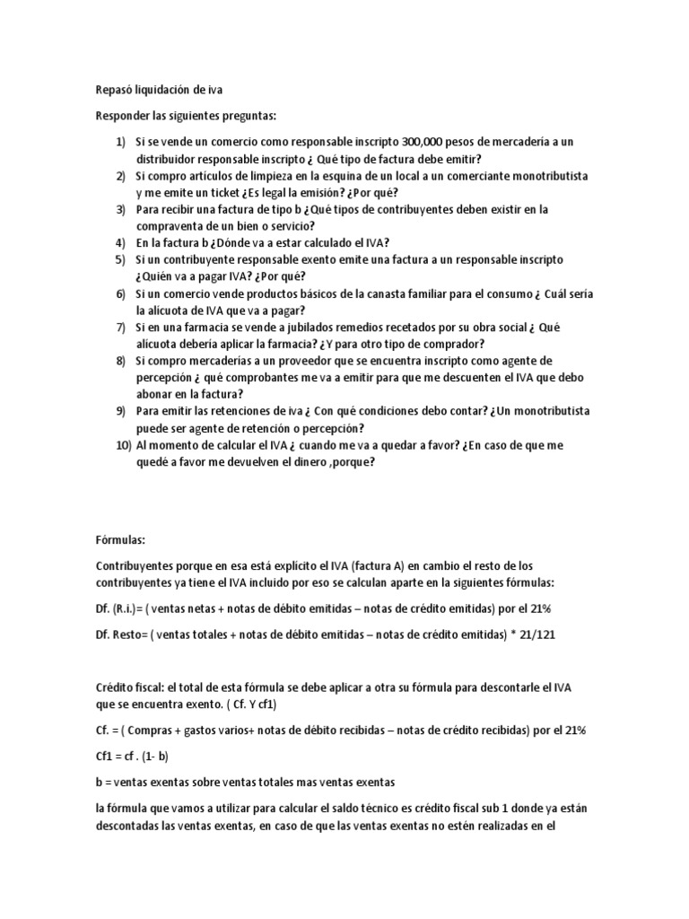 Repaso de Iva | PDF | Impuesto al valor agregado | Tarjeta de crédito
