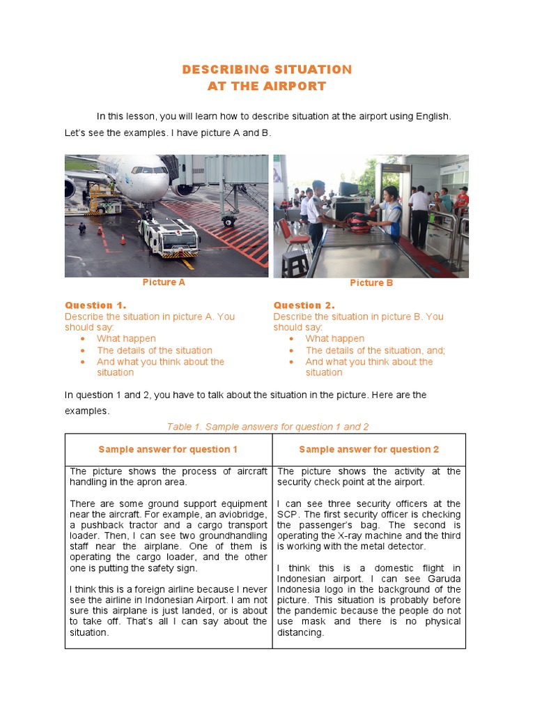 Describing Situation at The Airport | PDF