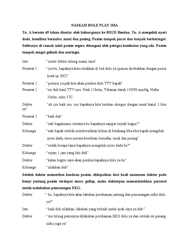 NASKAH ROLE PLAY IMA - Kel 1 | PDF
