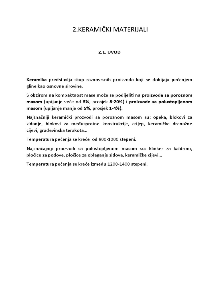 Građevinski Materijali 2 - II Kolokvij | PDF