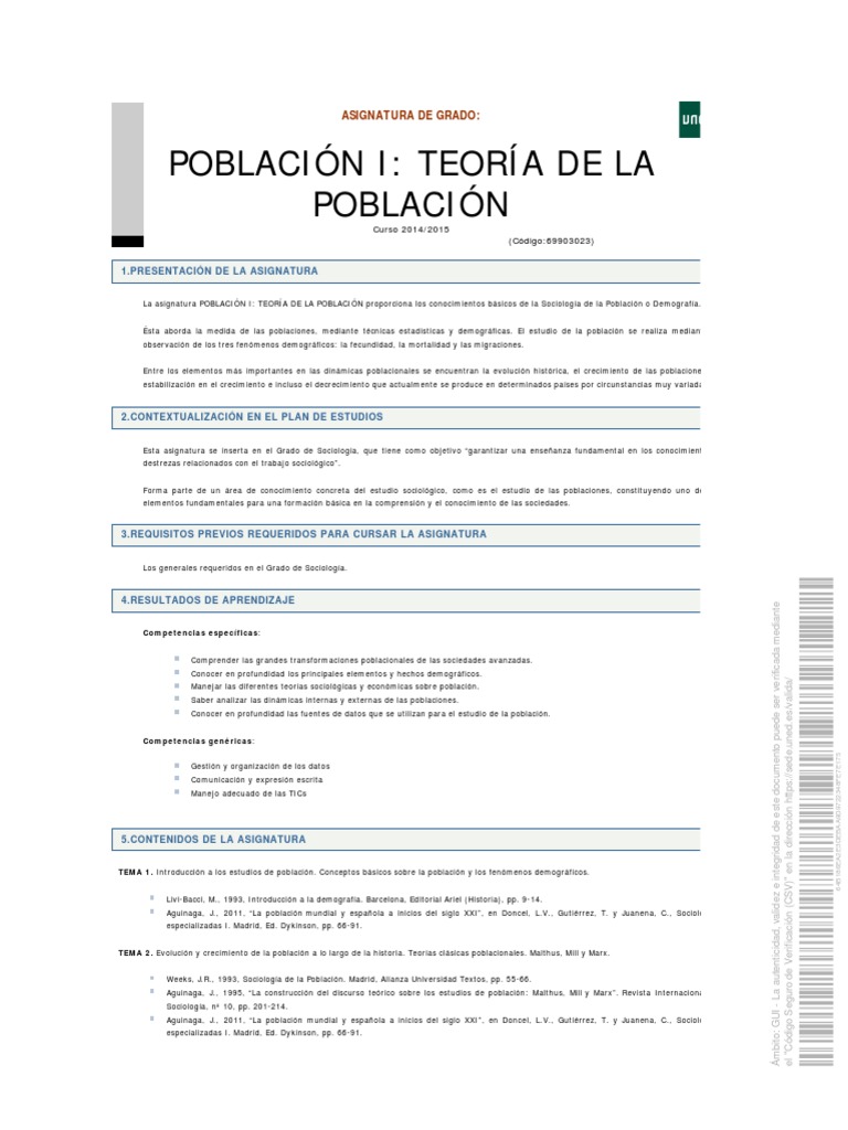Teoria de La Poblacion | PDF | Población | Demografía