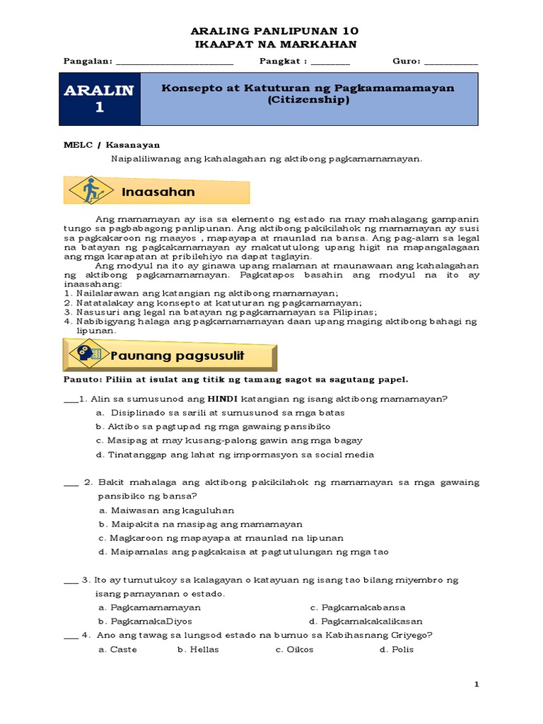 AP10 Q4 W1-2 Reviewer | PDF