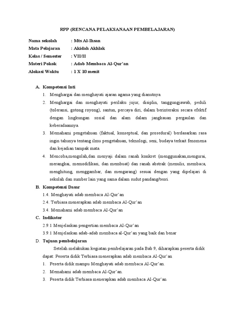 RPP MICRO TEACHING | PDF