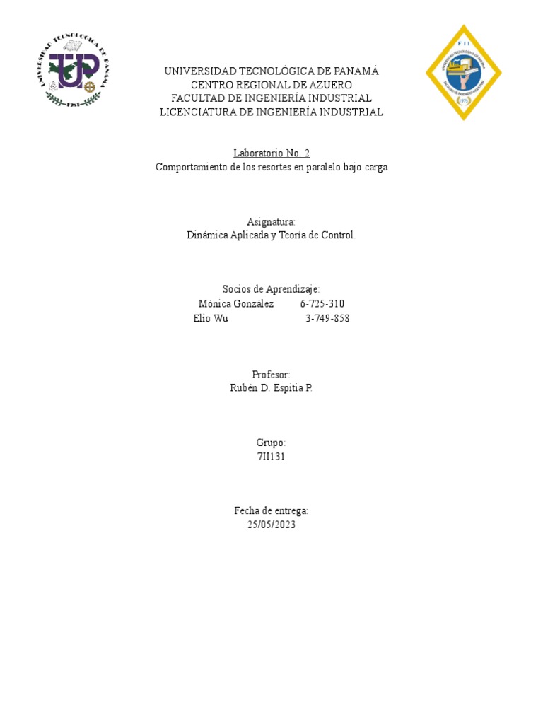 Lab No.2 | PDF | Masa | Oscilación