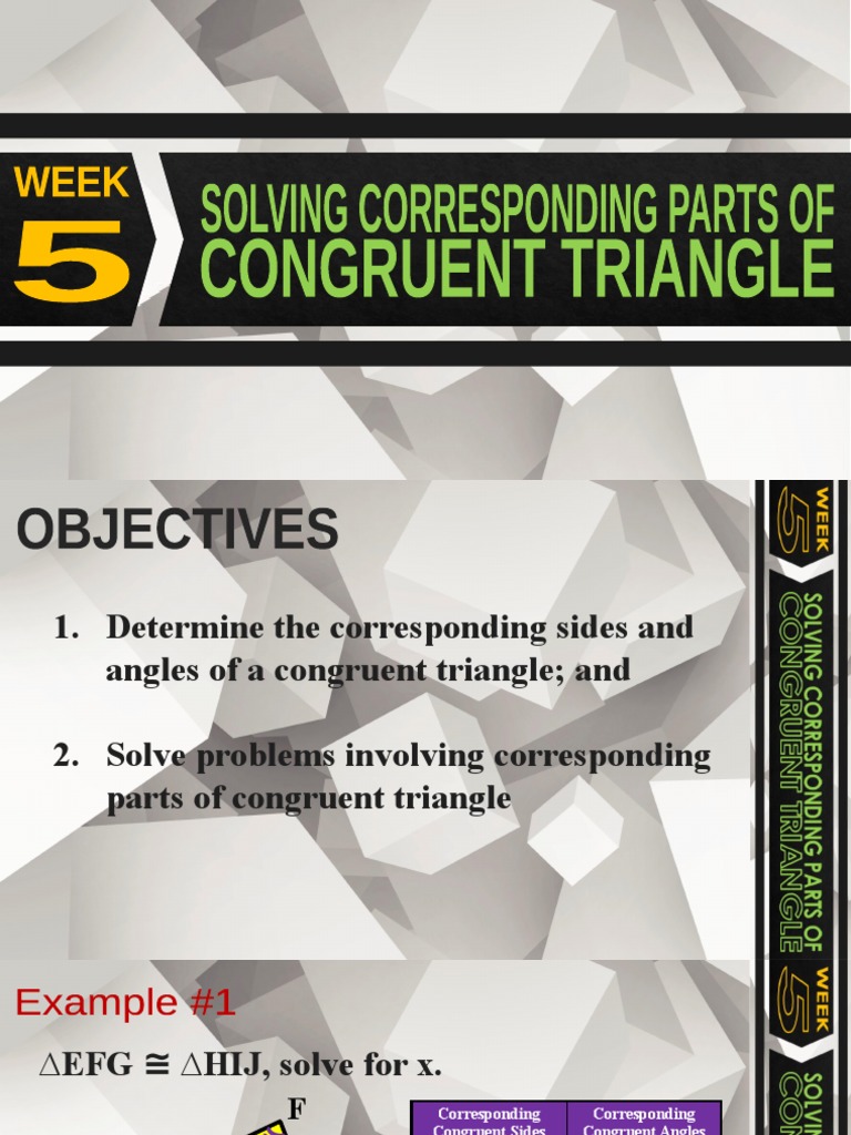 Solving Corresponding Parts of Congruent Triangle | PDF