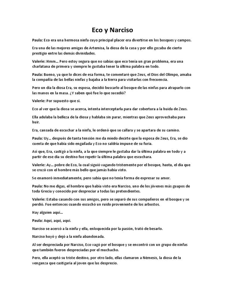 Eco y Narciso Dialogo | PDF