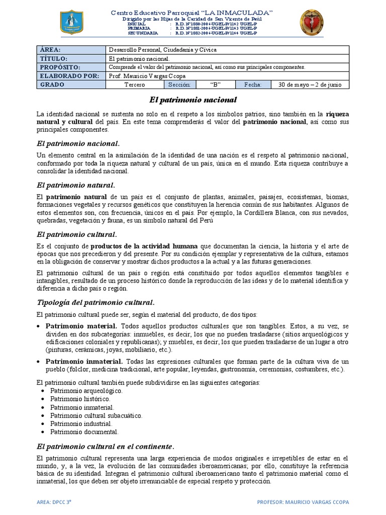 2 El Patrimonio Nacional | PDF | Patrimonio cultural | Bienes (Ley)