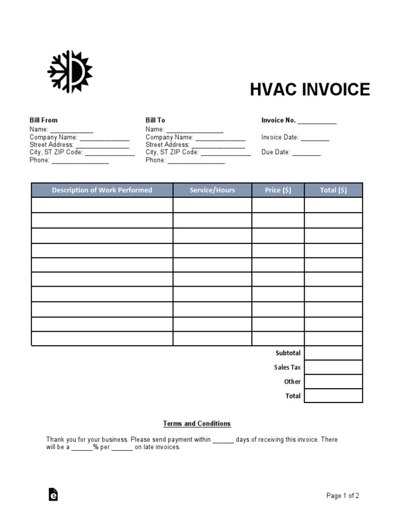 Hvac Invoice Template | PDF | Credit Card | Payments