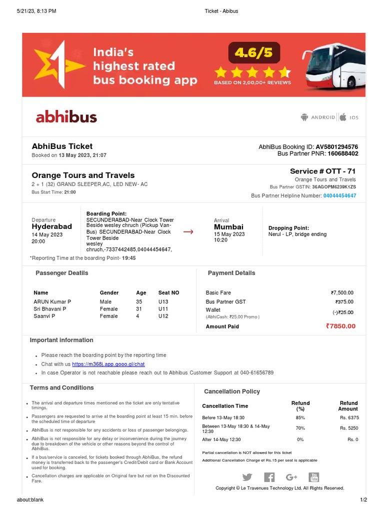 Abibus RETURN Tick | PDF | Banking Technology | Public Transport