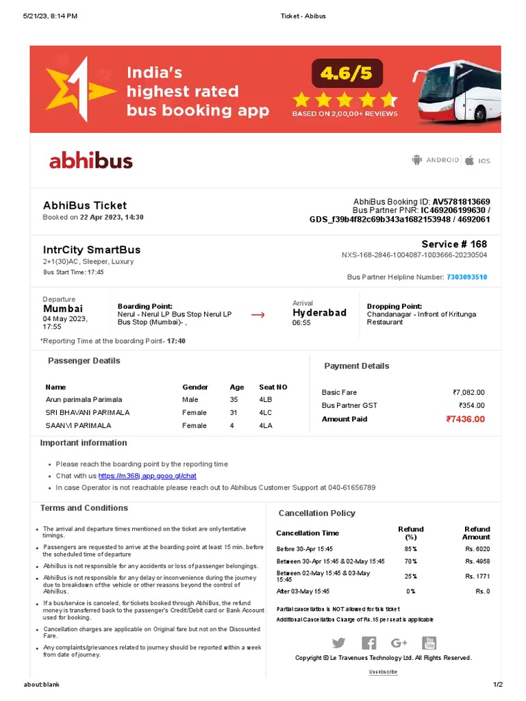 Ticket - Abibus GO | PDF