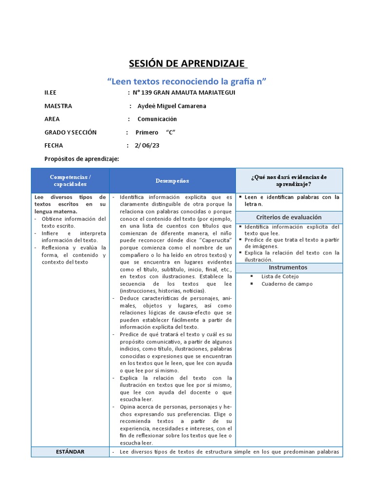 CONOCIENDO LA N N COMUNICACION JUNIO DOS | PDF | Información | Aprendizaje
