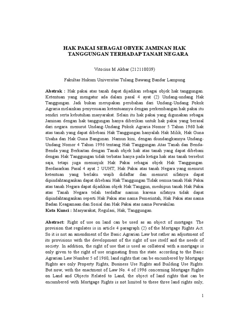 Afkar Rifqi Sembiring Jaminan Hak Tanah Fix | PDF