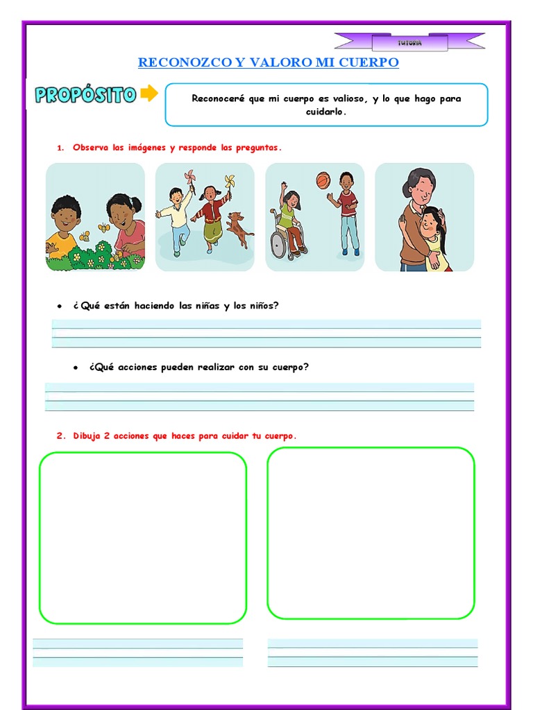 E9 Ficha D2 Tutoría Reconozco y Valoro Mi Cuerpo Uno | PDF